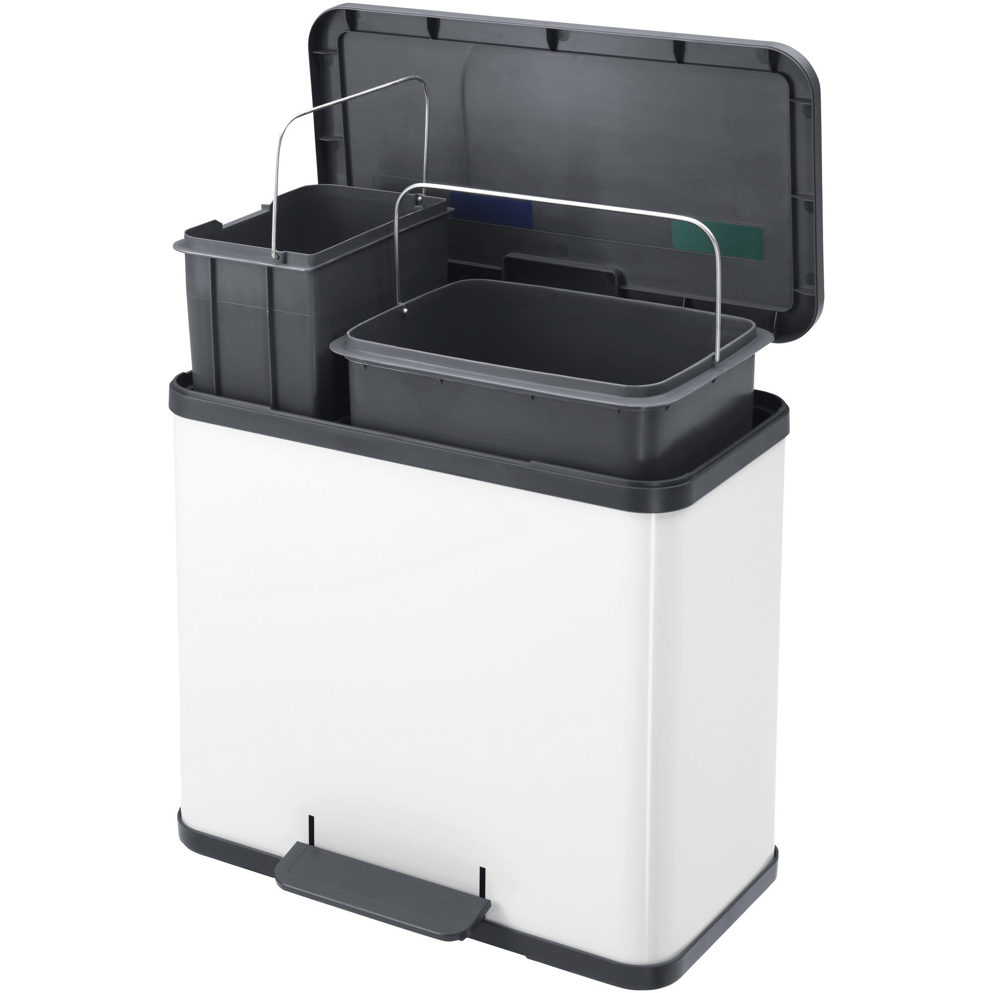 Hailo Abfalleimer Öko Duo Plus L« Silberfarben Mit Softclose