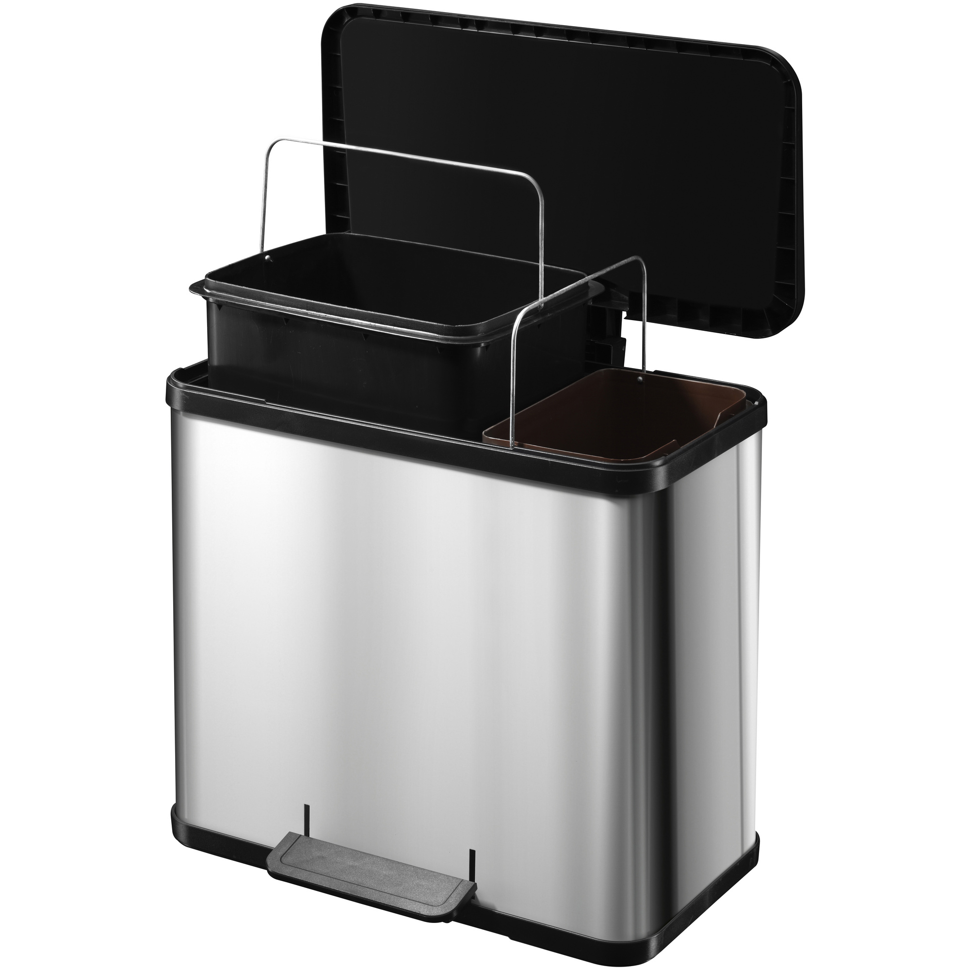 Hailo Abfalleimer Öko Duo Plus L« Silberfarben Mit Softclose