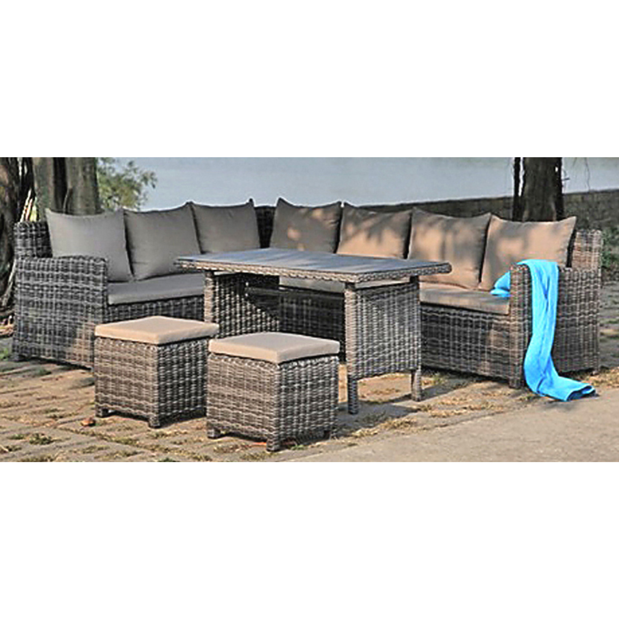 GARDEN PLEASURE Eckloungeset »Oviedo«, 8 Sitzplätze, Aluminium ...