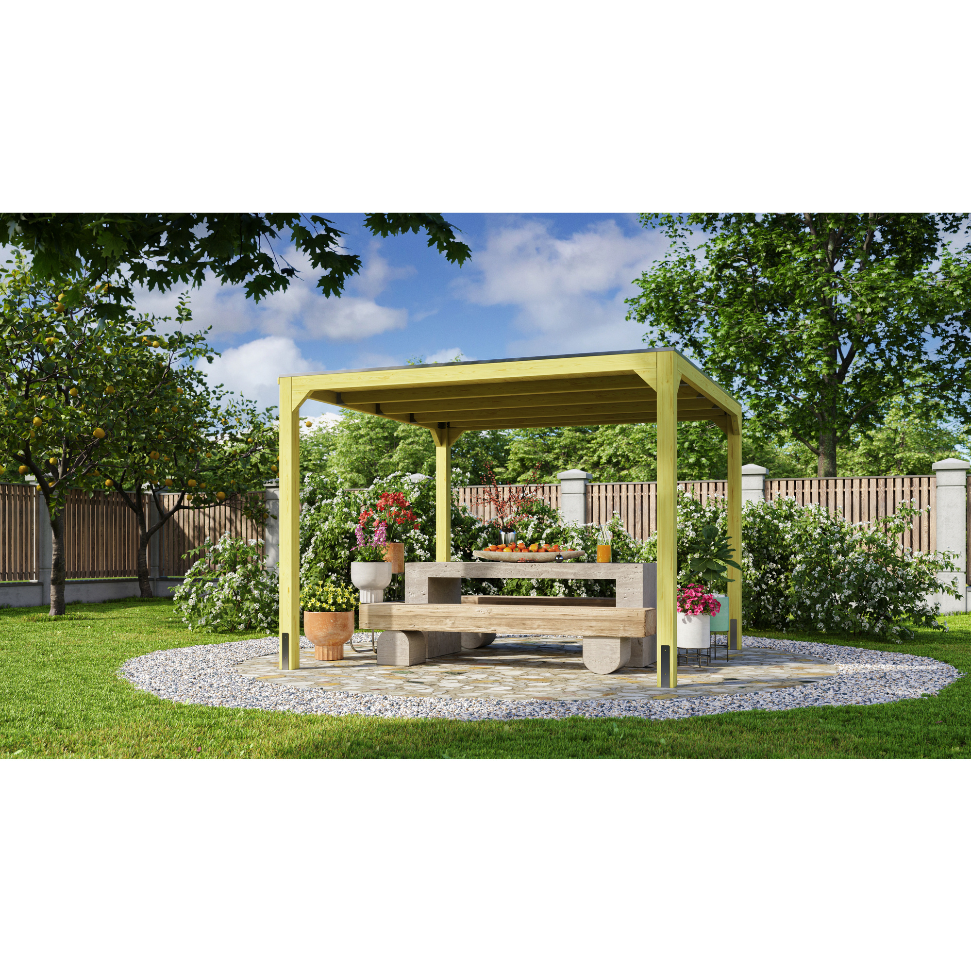 KARIBU Pavillon »Cubus«, natur, BxHxT: 320 x 235 x 320 cm - hagebau.de