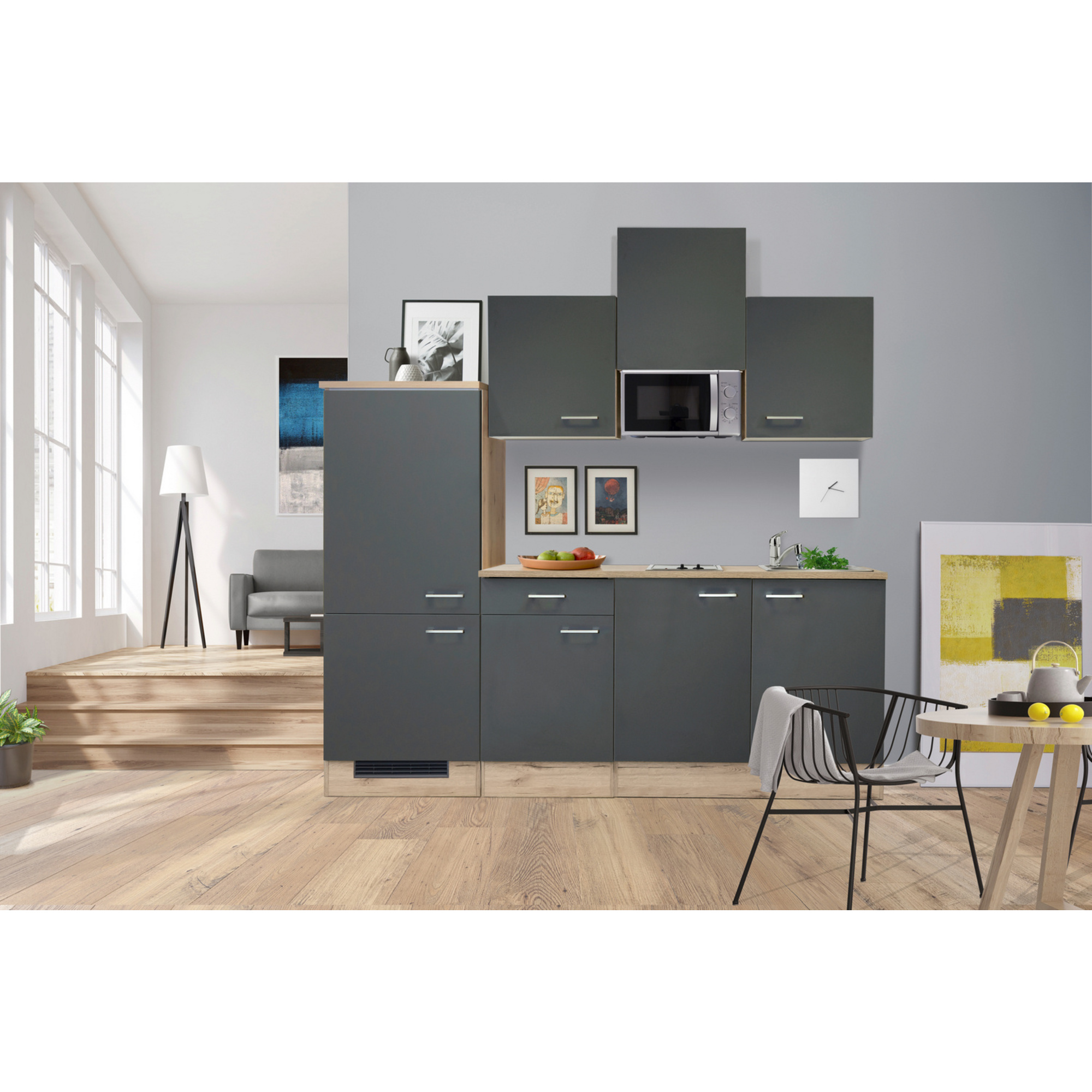 Flex-Well Singleküche »Morena«, mit E-Geräten, Gesamtbreite: 210 cm ...