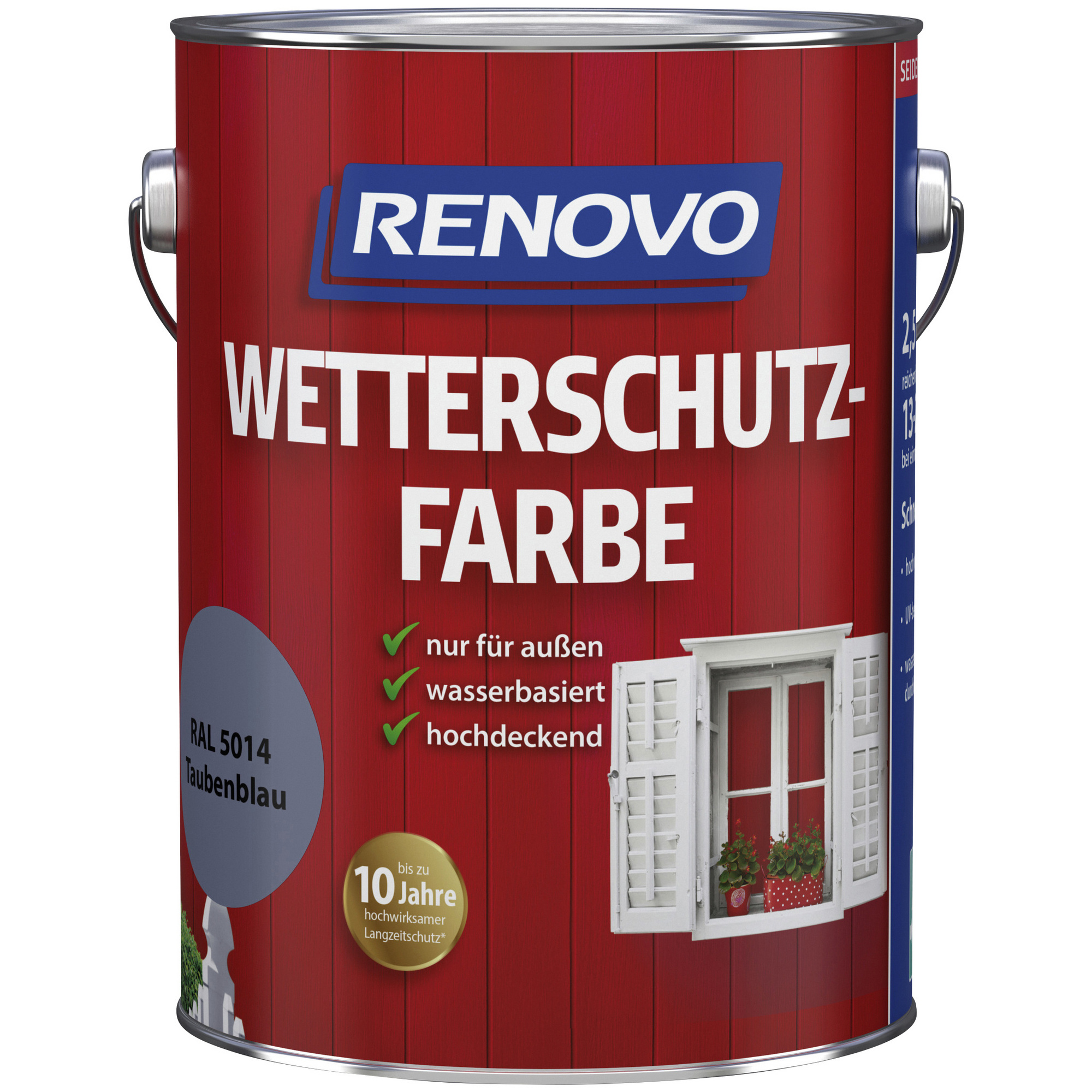 RENOVO Wetterschutzfarbe seidenglänzend, taubenblau RAL 5014 - hagebau.de