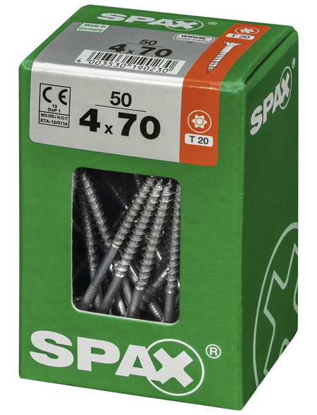 SPAX Universalschraube, 4 mm, Stahl, 50 Stk., TRX 4x70 L - Hagebau.de