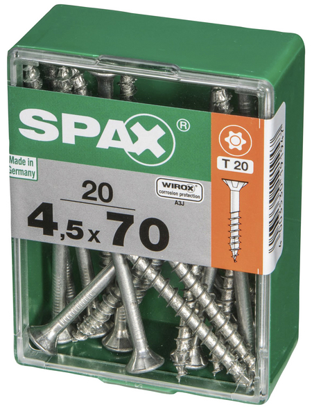 SPAX Universalschraube, T-STAR plus, 20 Stk., 4,5 x 70 mm - Hagebau.de