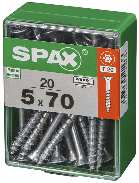 SPAX Universalschraube, T-STAR plus, 20 Stk., 5 x 70 mm - Hagebau.de